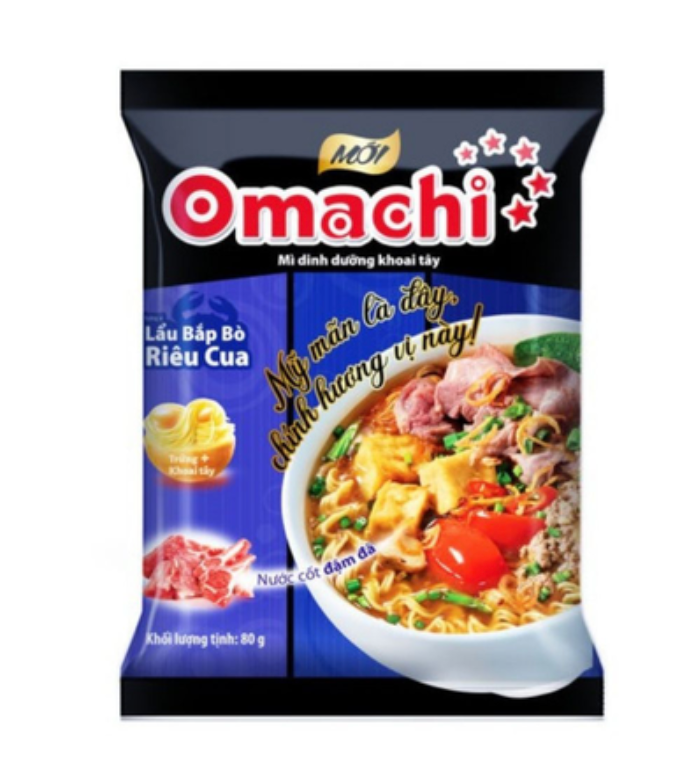 Omachi ブンリュウクア味 /Mì Omachi Lẩu Bắp Bò Riêu Cua Gói 80G mì omachi bịch ...